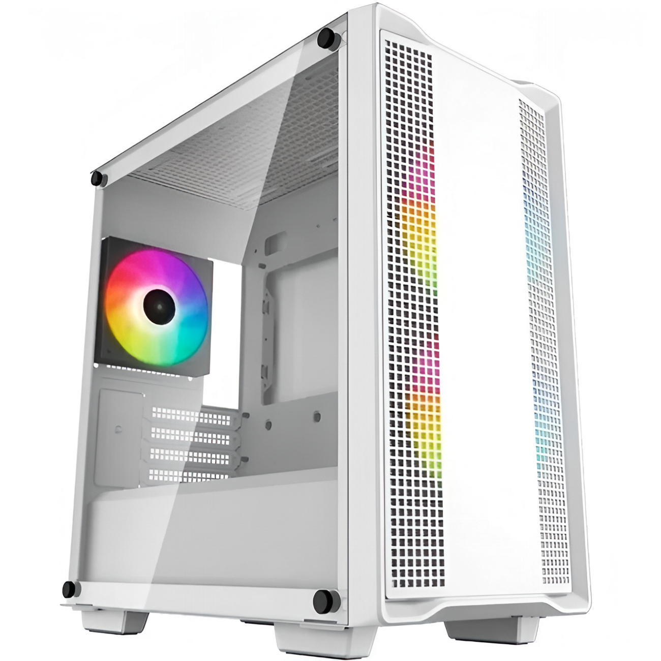 Корпус Mini-Tower DeepCool CC360 WH TG ARGB, Micro-ATX, белый (R-CC360-WHAPM3-G-1)