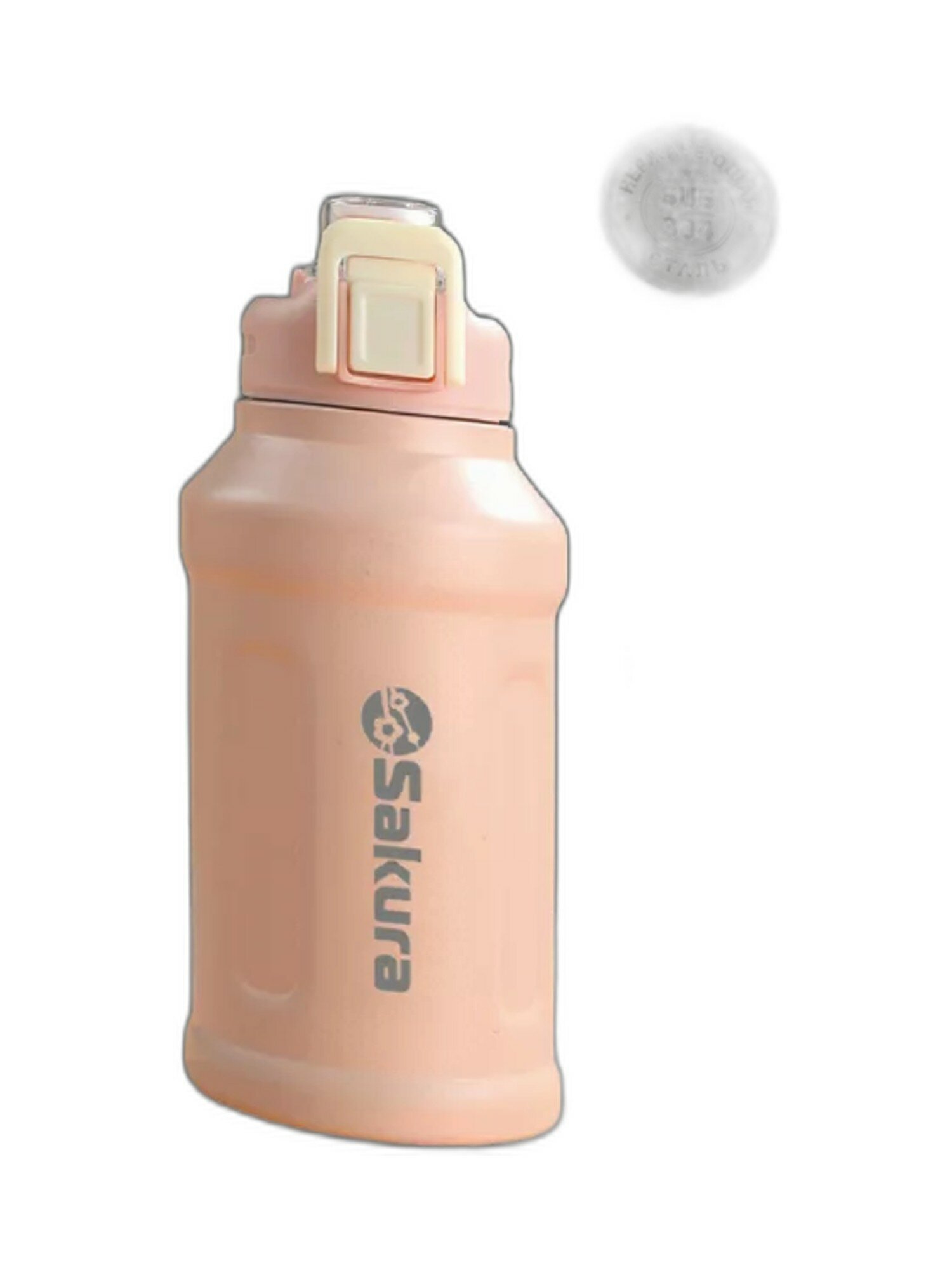 Термобутылка "Sakura" 2 в 1 TM-03-900P, с трубочкой, розовая
