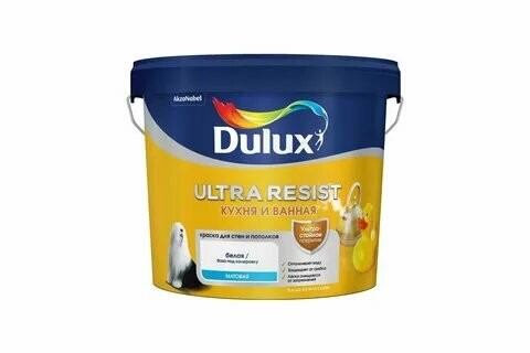 Краска интерьерная Dulux Ultra Resist для стен и потолков, 10 л, белая