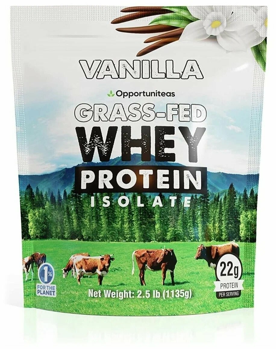 Сывороточный протеин Grass-Fed Whey Protein Isolate ваниль, 1135 г, 27 порций