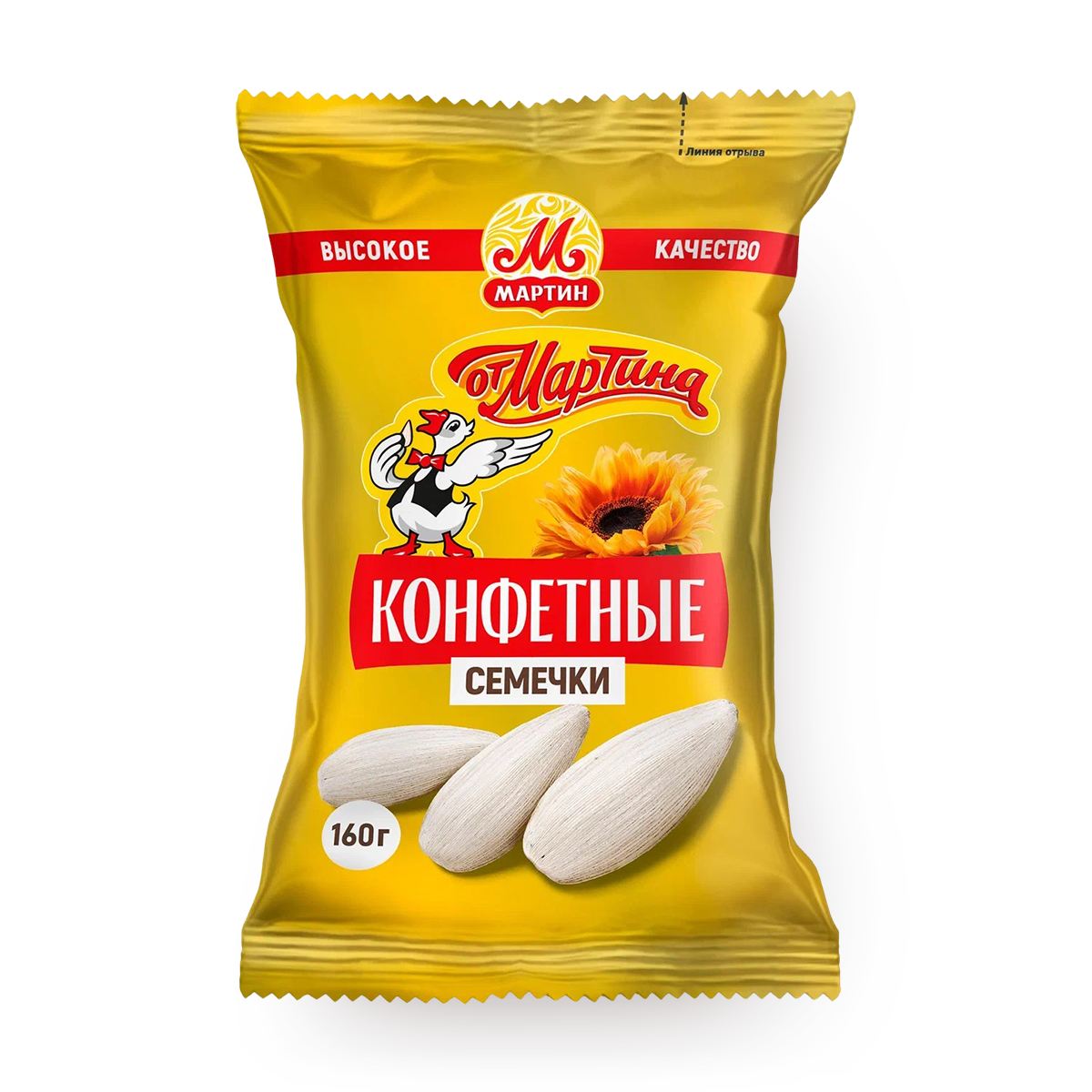 Семечки От Мартина Премиум Конфетные, обжаренные, черные, с солью, 160 г