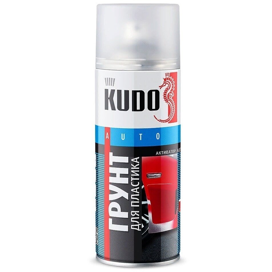 Грунт для пластика KUDO, активатор адгезии, прозрачный, аэрозоль, 520 мл