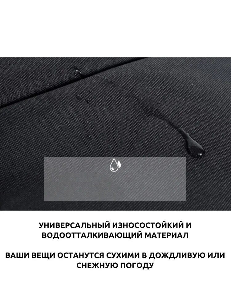 Сумка тактическая на правое плечо нагрудная мужская кросс-боди черная из нейлона — фото 1