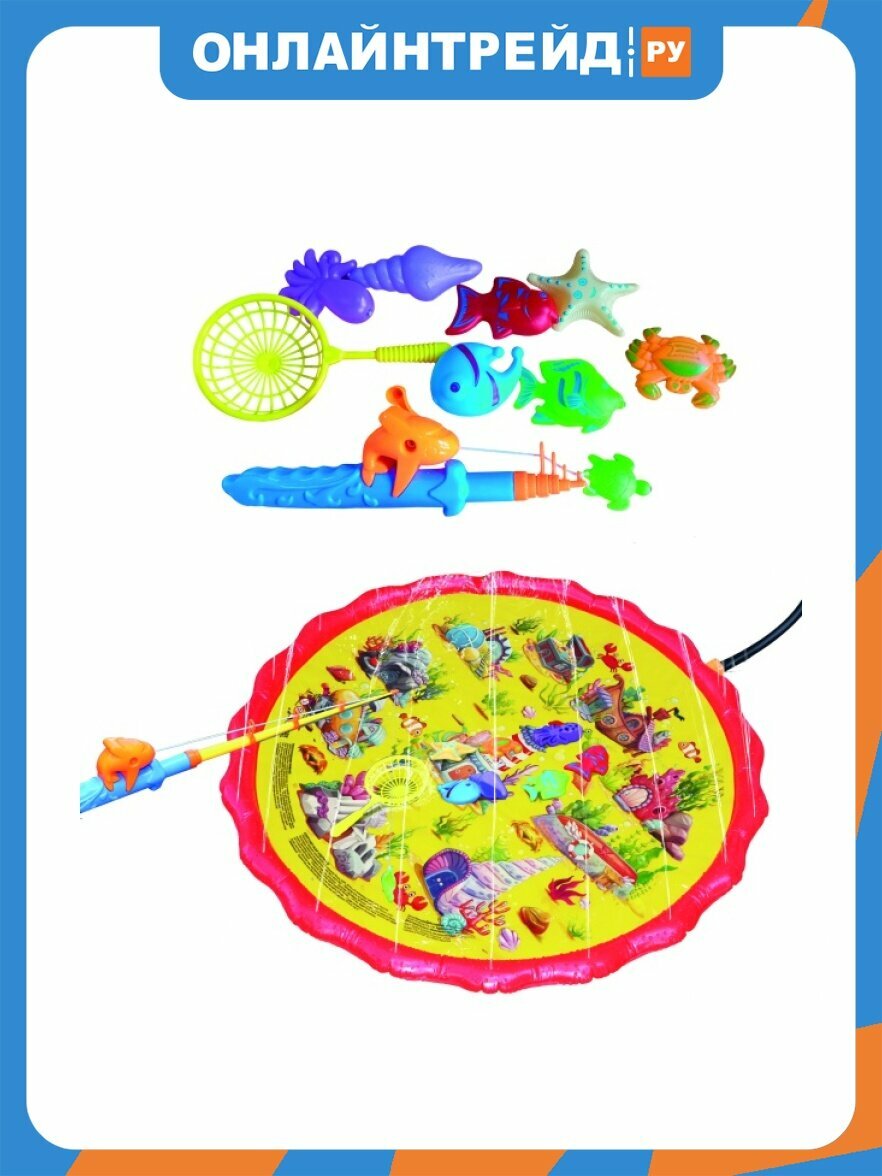 Игровой надувной коврик Play Market 92009 с функцией разбрызгивания воды с игрушками 130см от 3-х лет