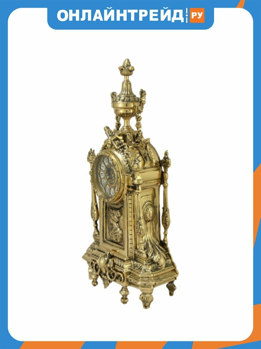 Каминные часы Belo DE Bronze "Дон Луи" c женским профилем, бронзовые