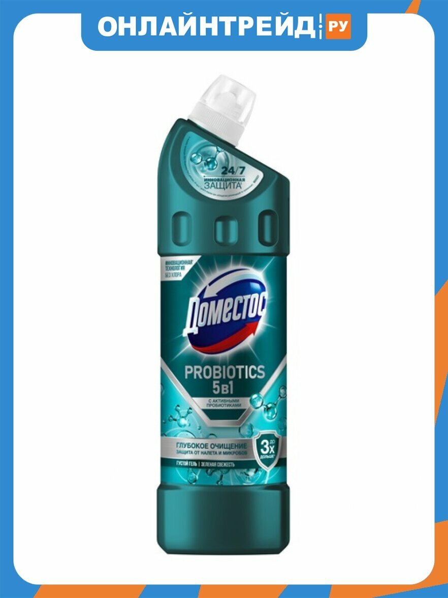 Чистящее средство Доместос DOMESTOS Зеленая свежесть, с активными пробиотиками, 750 мл