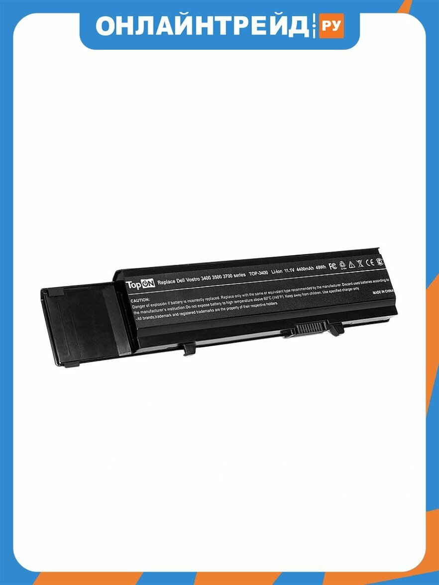 Аккумулятор TopON для ноутбуков Topon Dell Vostro 3400, 3500, 3700 Series. 11.1V 4400mAh 49Wh. PN: Y5XF9, CYDWV.
