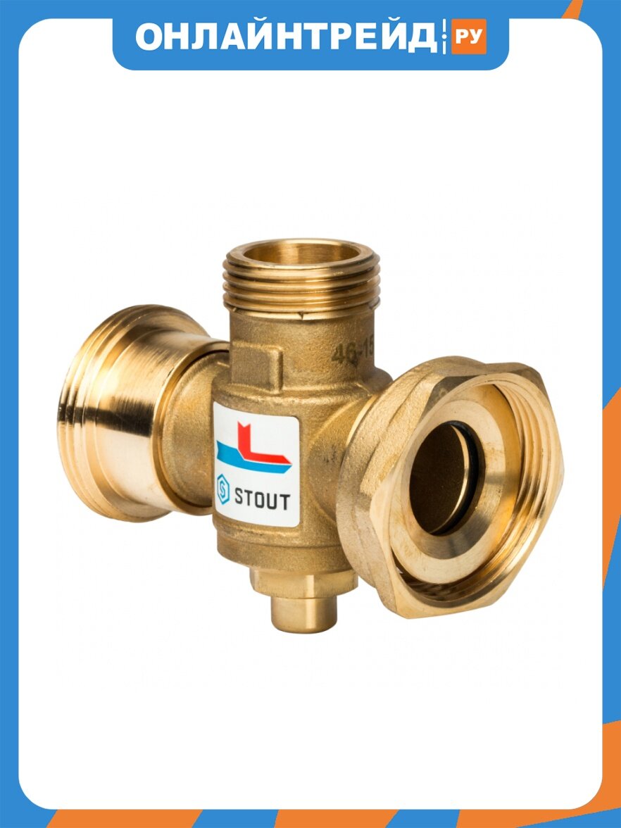 Термостатический смесительный клапан Stout G 1"1/2M-G 1 1/2F-G 1"M 70°С