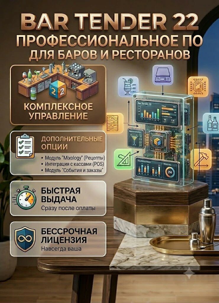 Bar Tender 22, ПО для баров, ресторанов, интеграция с POS-системами