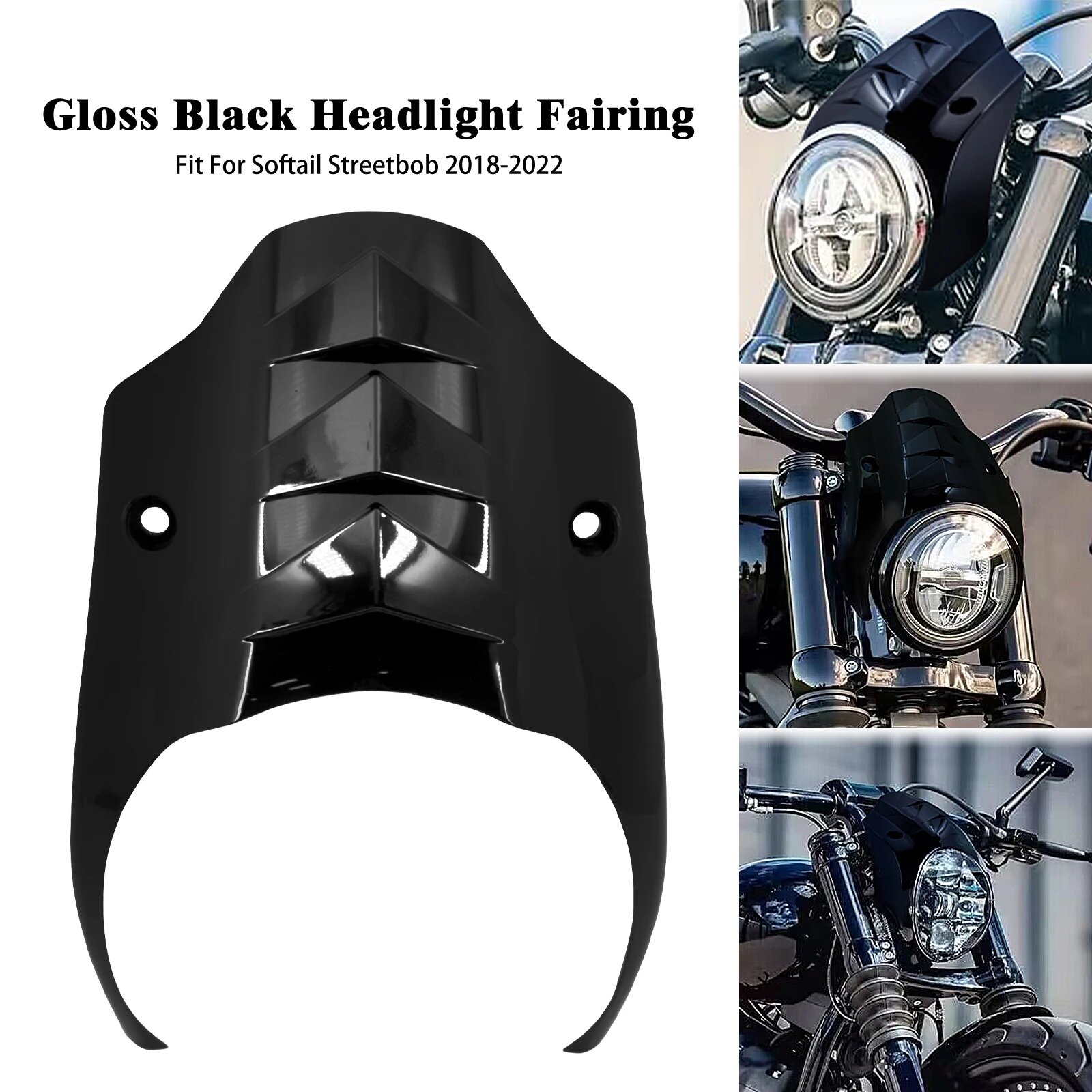 Глянцевый черный обтекатель передней фары для мотоциклов Harley Softail Street Bob FXBB 107, модели 2018-2020, 2021, 2022