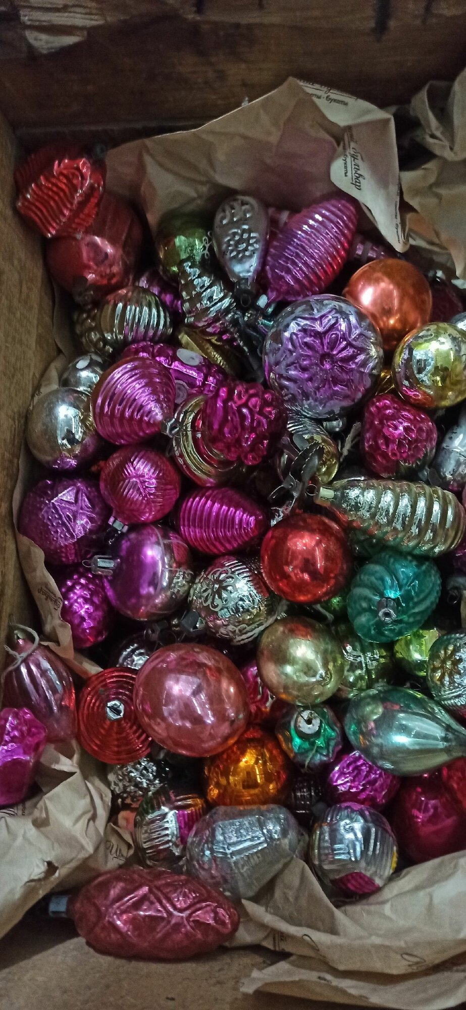 Винтажная елочная игрушка, Случайная, советская , стекло, СССР