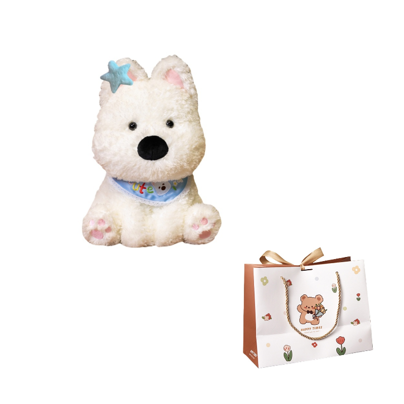 Плюшевый питомец унисекс OU DI PIG Вест-хайленд-уайт-терьер щенок, Blue Puppy Bib Style, 30 EU