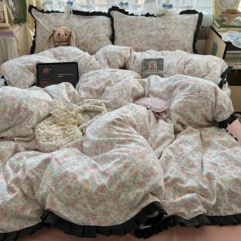 Комплект постельного белья, Вареный хлопок, Двуспальный, наволочки 50x70