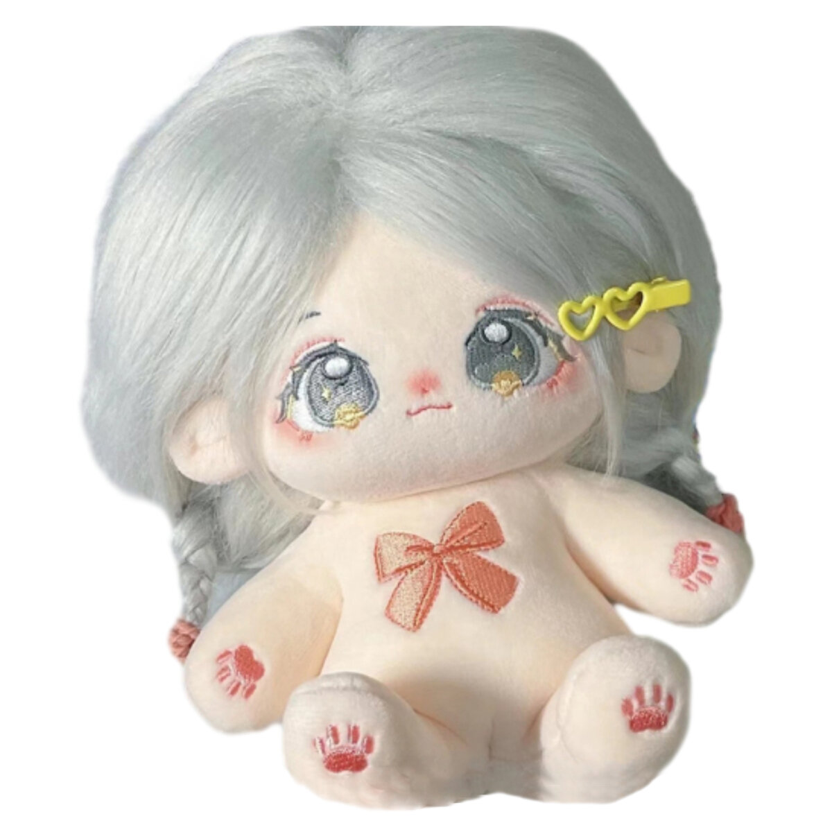 Куклы унисекс XIONGJUN Мурмур, Whispering Silver Gray Hair with Bone 20CM-Nude Doll with Fur