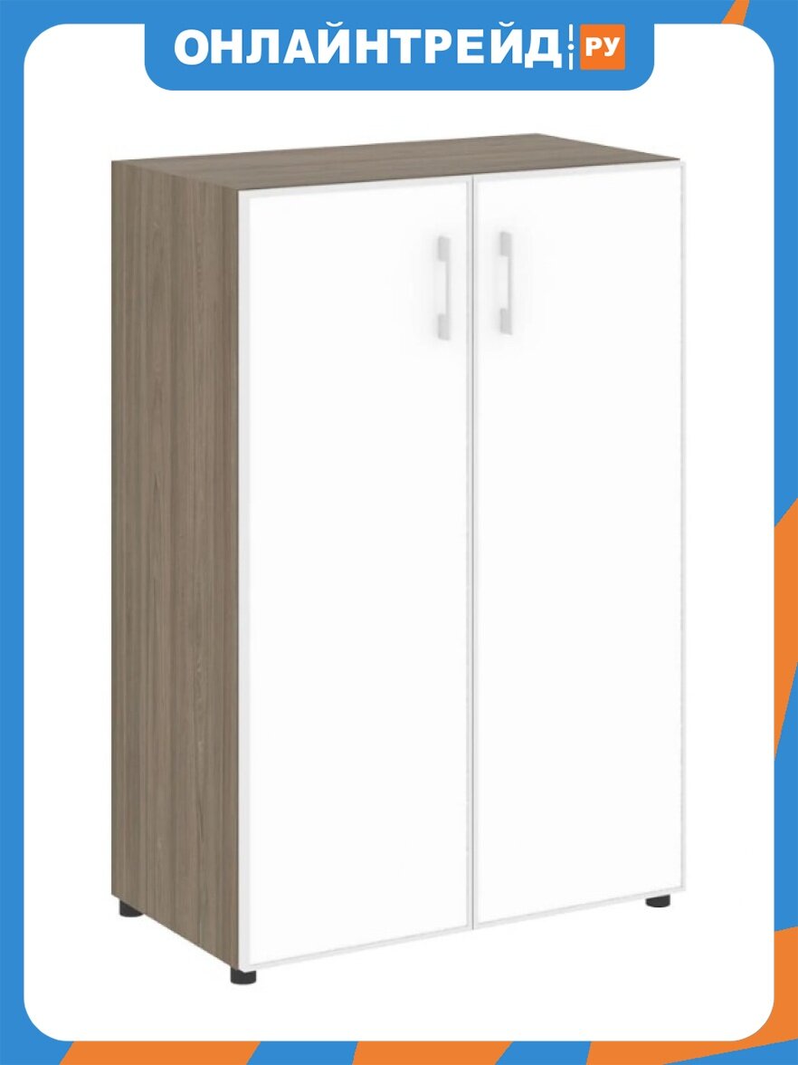 Шкаф Riva LT. ST-2.4 R white Вяз Благородный/Стекло White 800*450*1195 Yalta