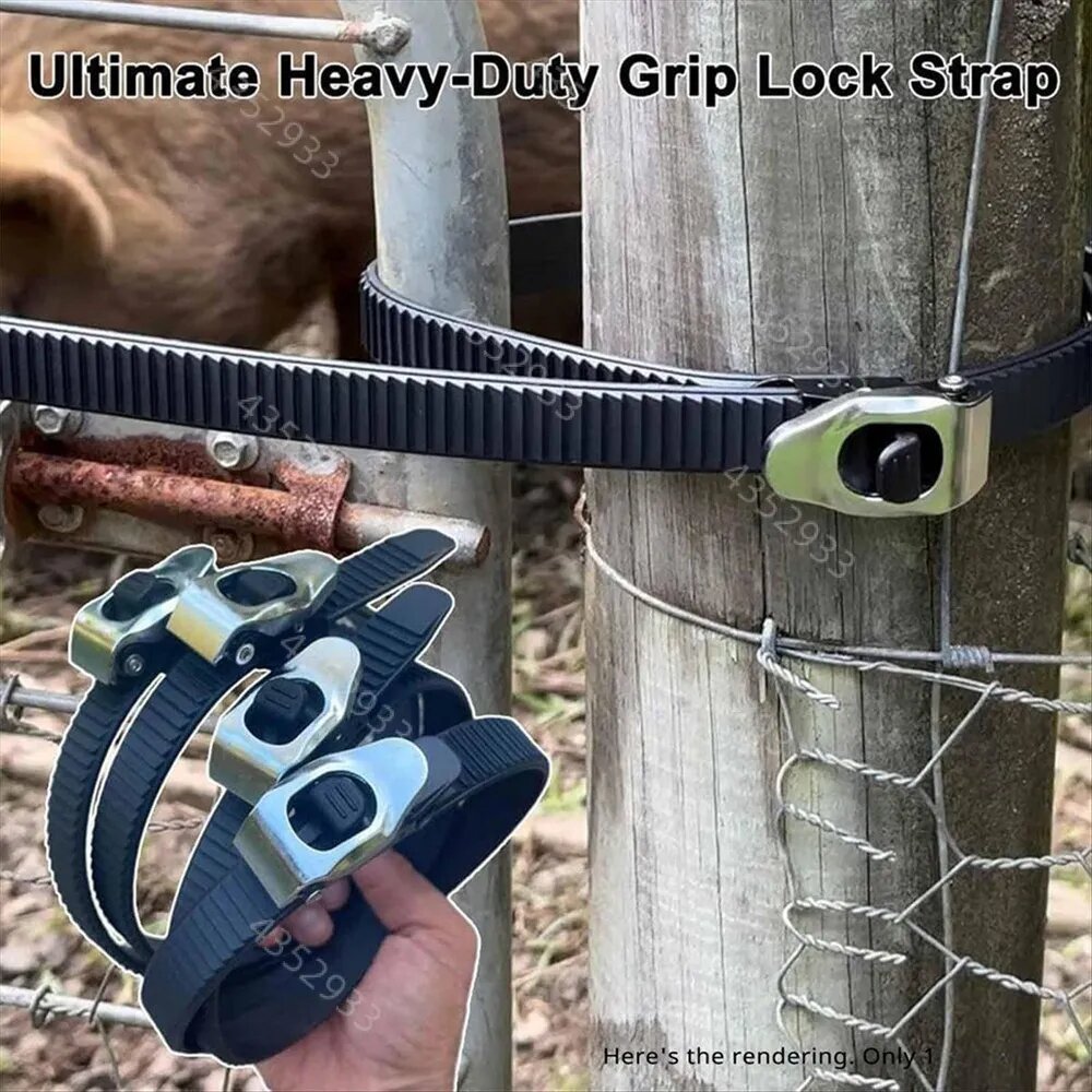 Ремешок Grip Lock, прочная регулируемая металлическая пряжка с храповым механизмом и сверхпрочные гибкие ремни 14,7 дюйма