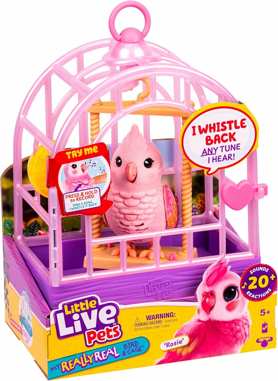 Интерактивная поющая птичка Рози в клетке - домике, Little Live Pets Rosie 26692