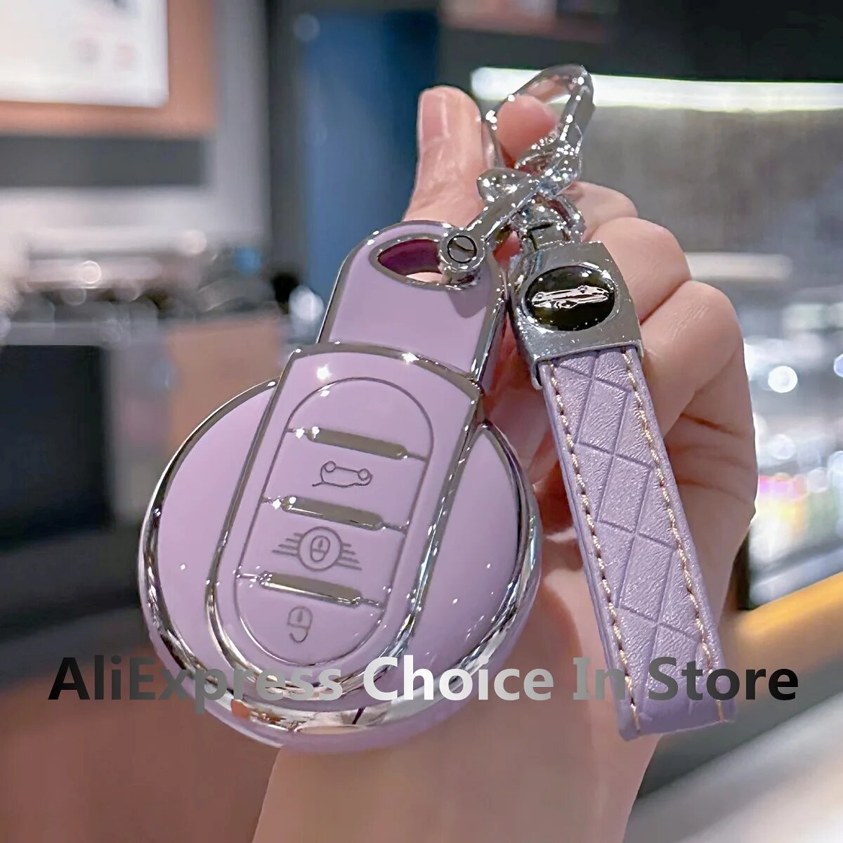 Мягкий Чехол Для Ключей Из TPU Для BMW MINI COOPER S ONE JCW, Полная Защита, С purple keychain