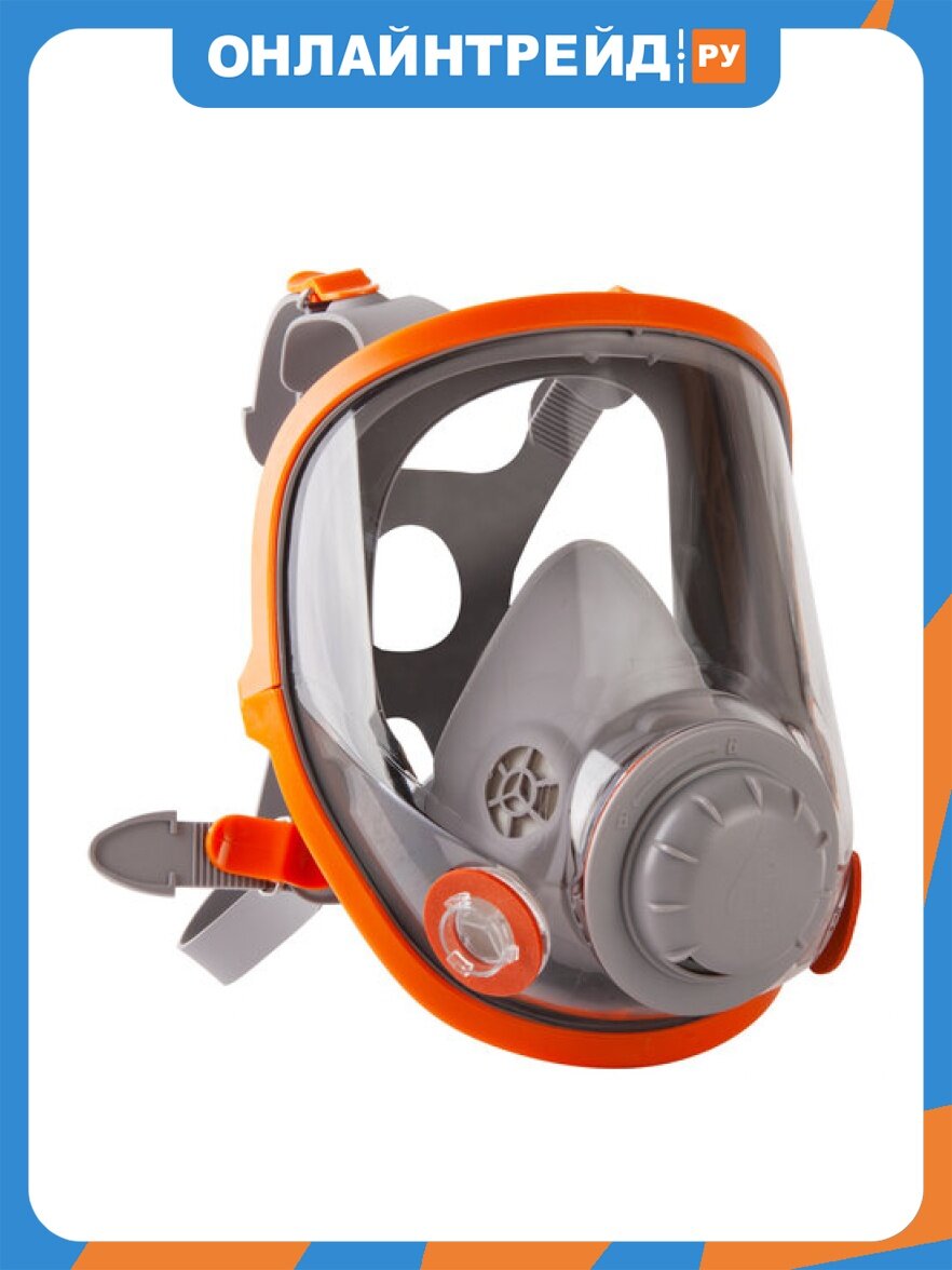 Полнолицевая маска Heikki Jeta Safety 5950, силикон, ударопрочный поликарбонат, защитная пленка, без фильтров, размер М, 5950-M