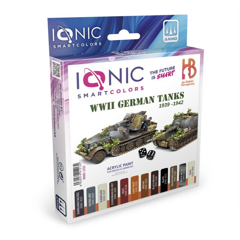 Набор акриловых красок IONIC Smart Colors - WWII German Tanks 1939-1942 (12 красок)