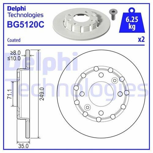 Диск тормозной Delphi BG5120C