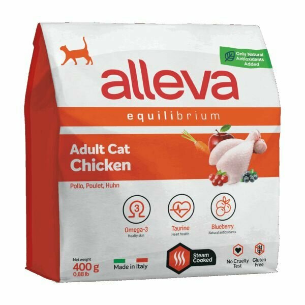 Alleva Эквилибриум, сухой корм для взрослых кошек с курицей 0,4 кг / Equilibrium Chicken Adult Cat 400 г