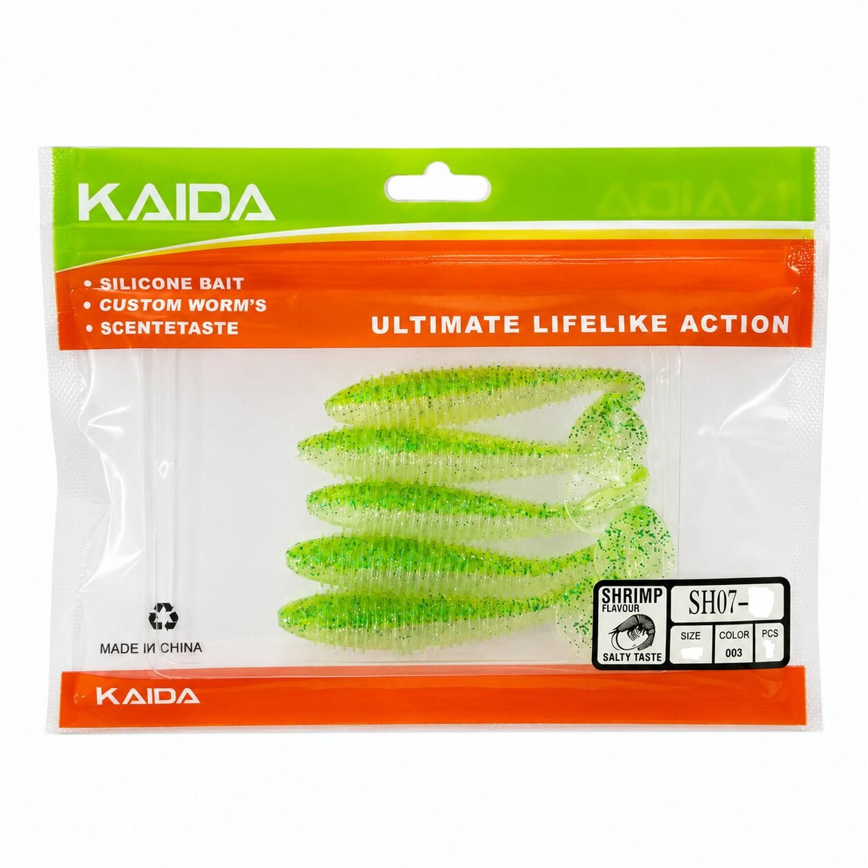 Набор силиконовых приманок KAIDA SH07-55 5.5см 14шт COLOR 003
