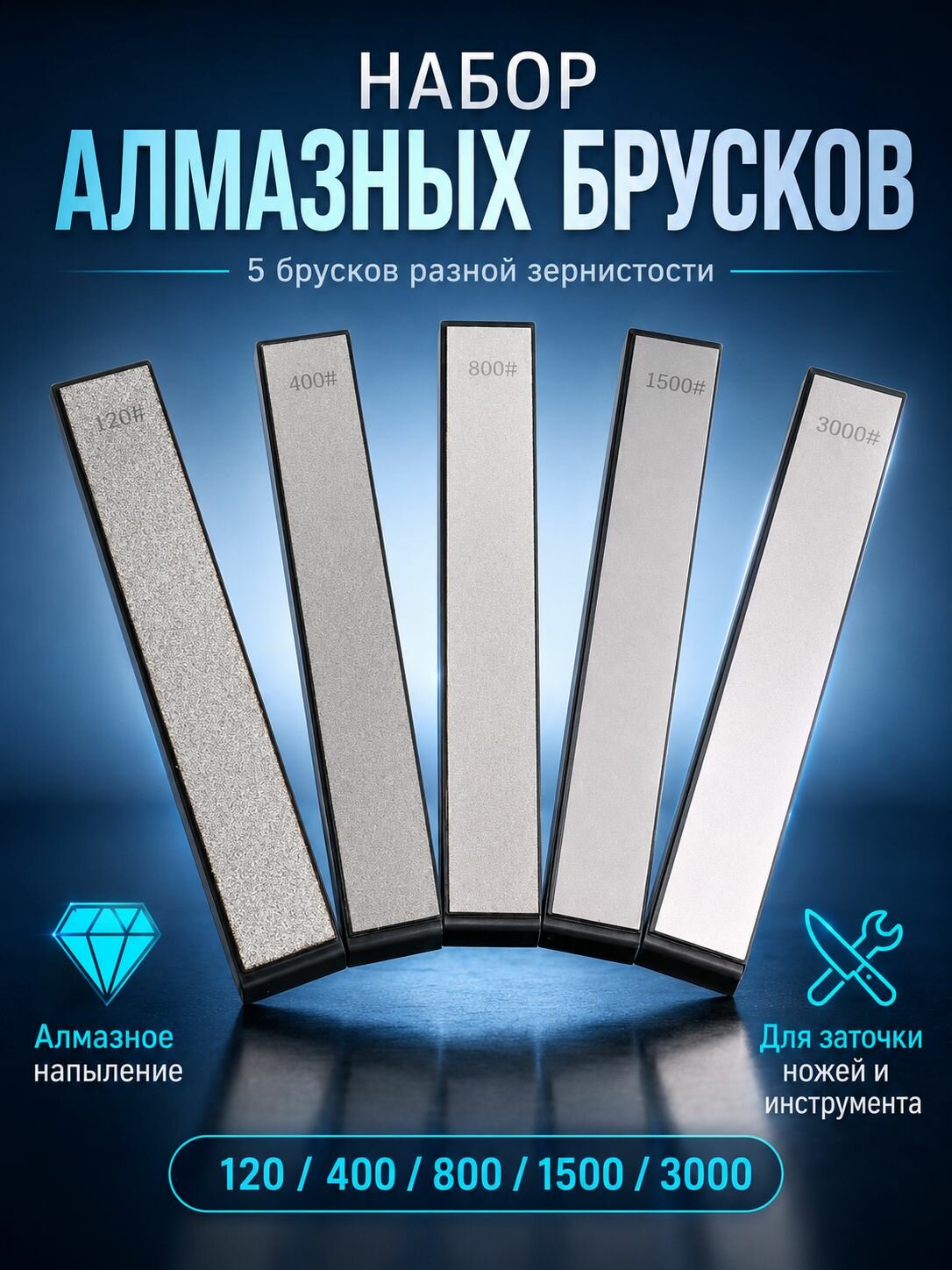 Точилка для ножей, ножниц, 16 см, 5 предм.