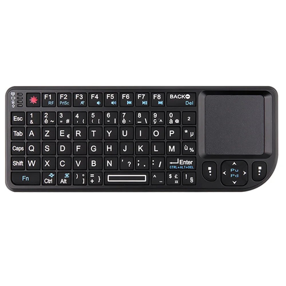 MRSVI Мини беспроводная клавиатура с пультом 2.4ГГц 7-colour backlight, French
