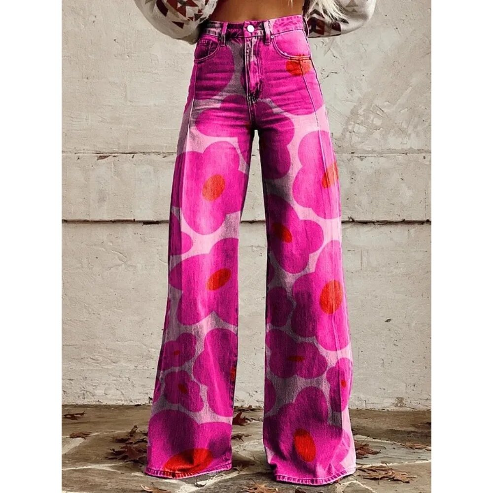 Женские брюки-палаццо Floral Aztec Patchwork полиэстер L, Pants 2