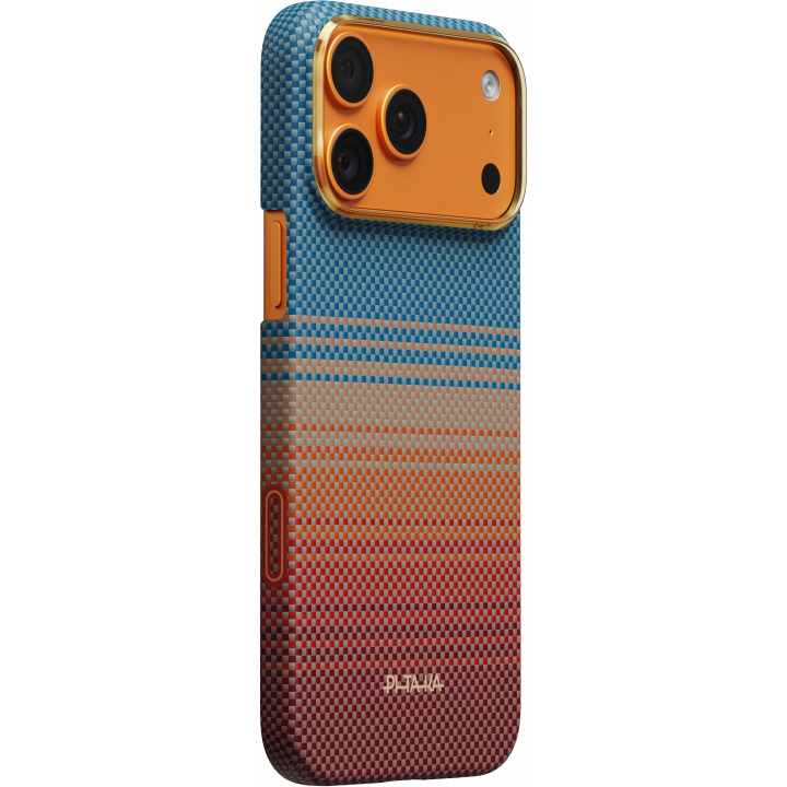 Чехол Pitaka "Ultra Slim Case", для iPhone 17 Pro Max, магнитный, Sunset (голубой, оранжевый)