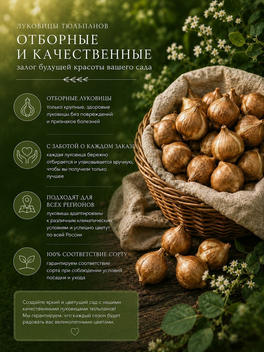 Тюльпаны луковицы многолетние сорта "Перпл Букет" 5 шт в упаковке — фото 1