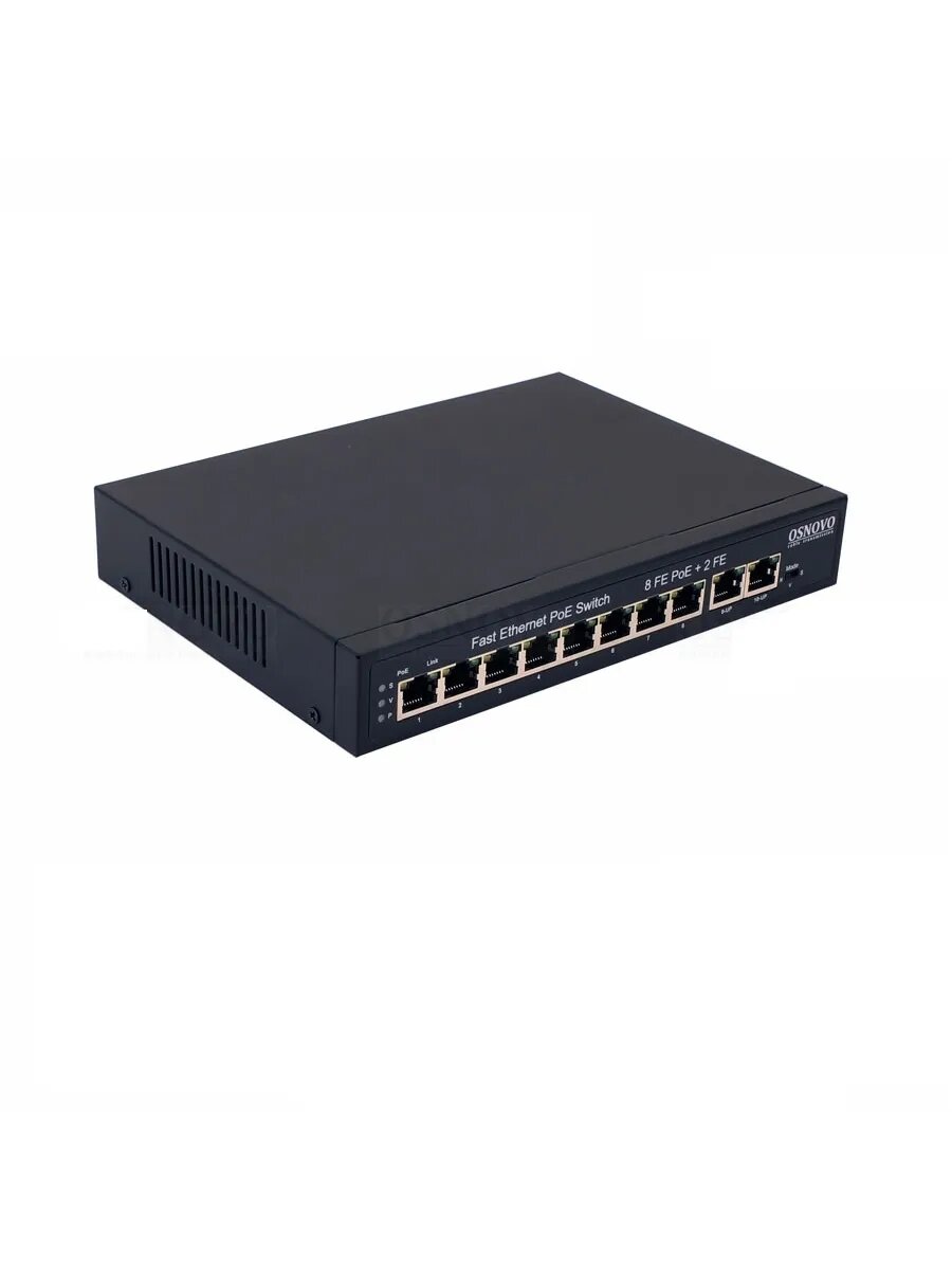 Коммутатор OSNOVO "SW-21000" SW-21000, PoE, 10 LAN-портов, 2 WAN-порта, 120Вт