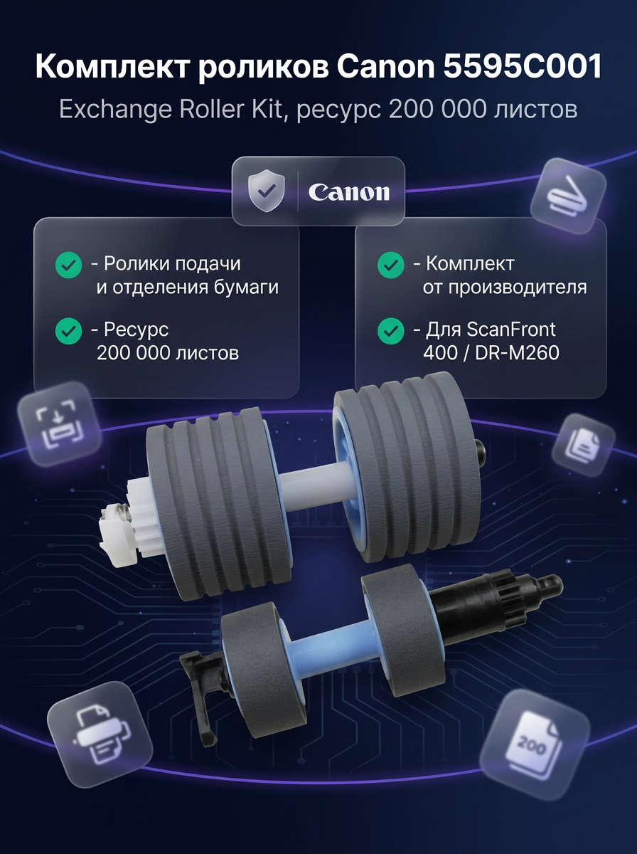 Комплект роликов Canon 5595C001 Exchange Roller Kit для сканеров, ресурс 200000 листов