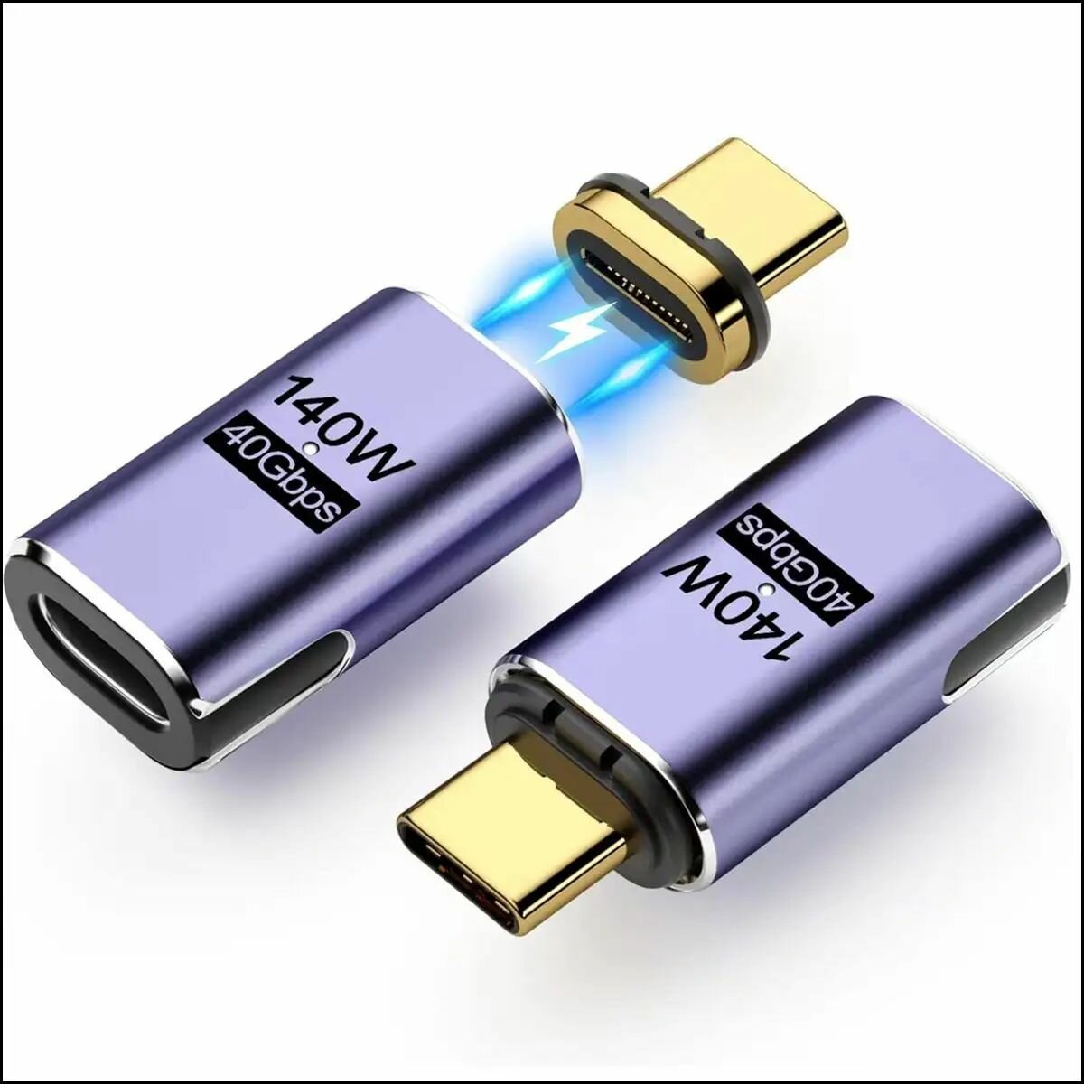 24-контактный магнитный адаптер USB C прямой головкой с быстрой зарядкой PD140W USB4 передача данных со скоростью 40 Гбит/с видео 8K60Hz