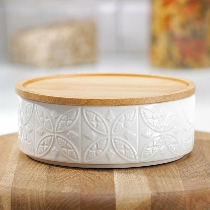 Банка для сыпучих продуктов Bella Tenero "Эстет. Листья", 450 мл, 15x6 см