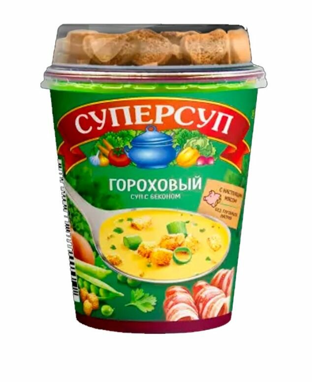 Суперсуп Гороховый с беконом+гренки, 45г