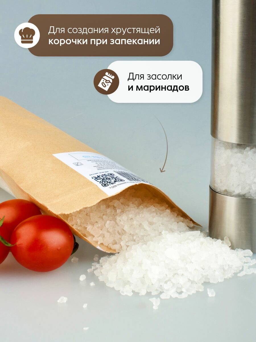 Соль пищевая Кладовая повара, высший сорт, крупный помол №3 600г — фото 1