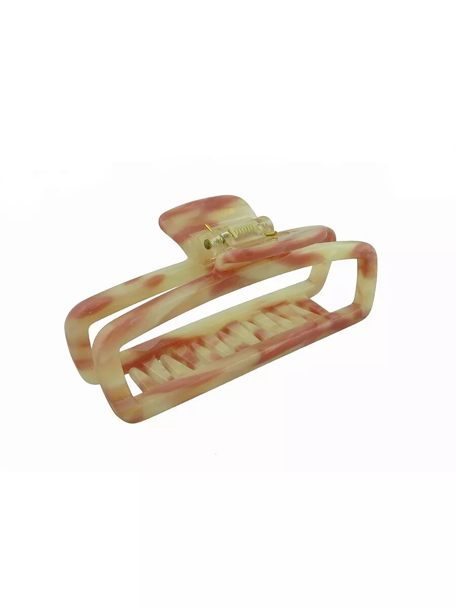 Зажим для волос "Magie Accessoires", белый/розовый/золотой, французский стиль