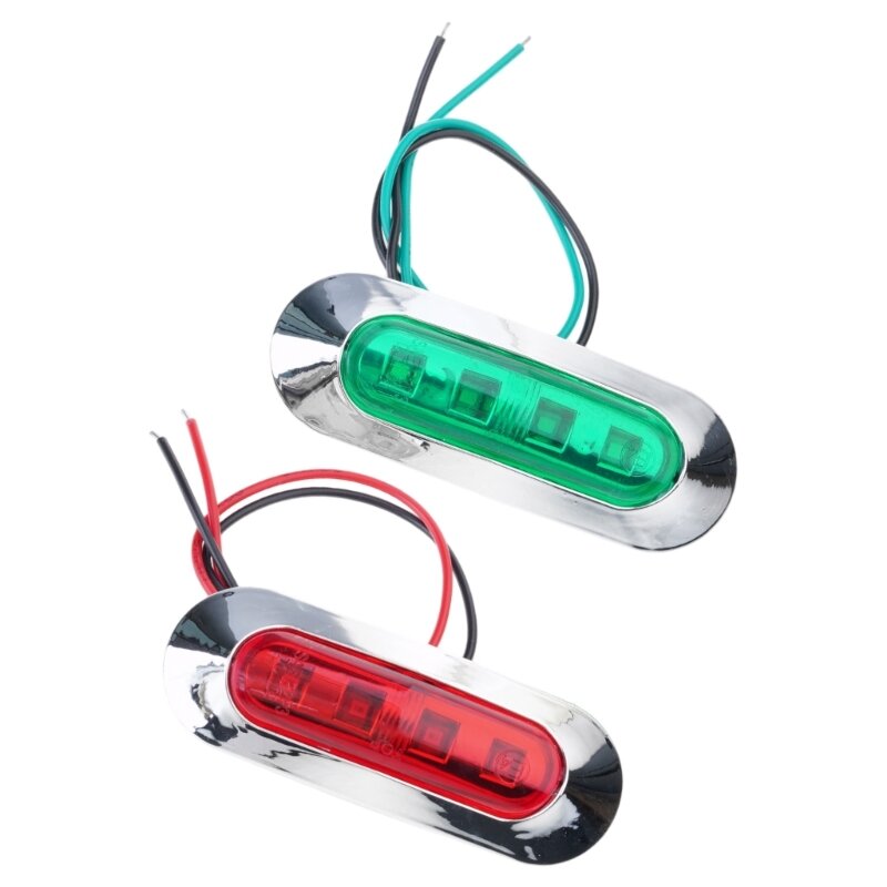 2шт Прочный морской сигнальный фонарь 24V LED Навигационный фонарь Лодка Яхта Лампа Домашний Сад Зеленый Красный светодиодный свет