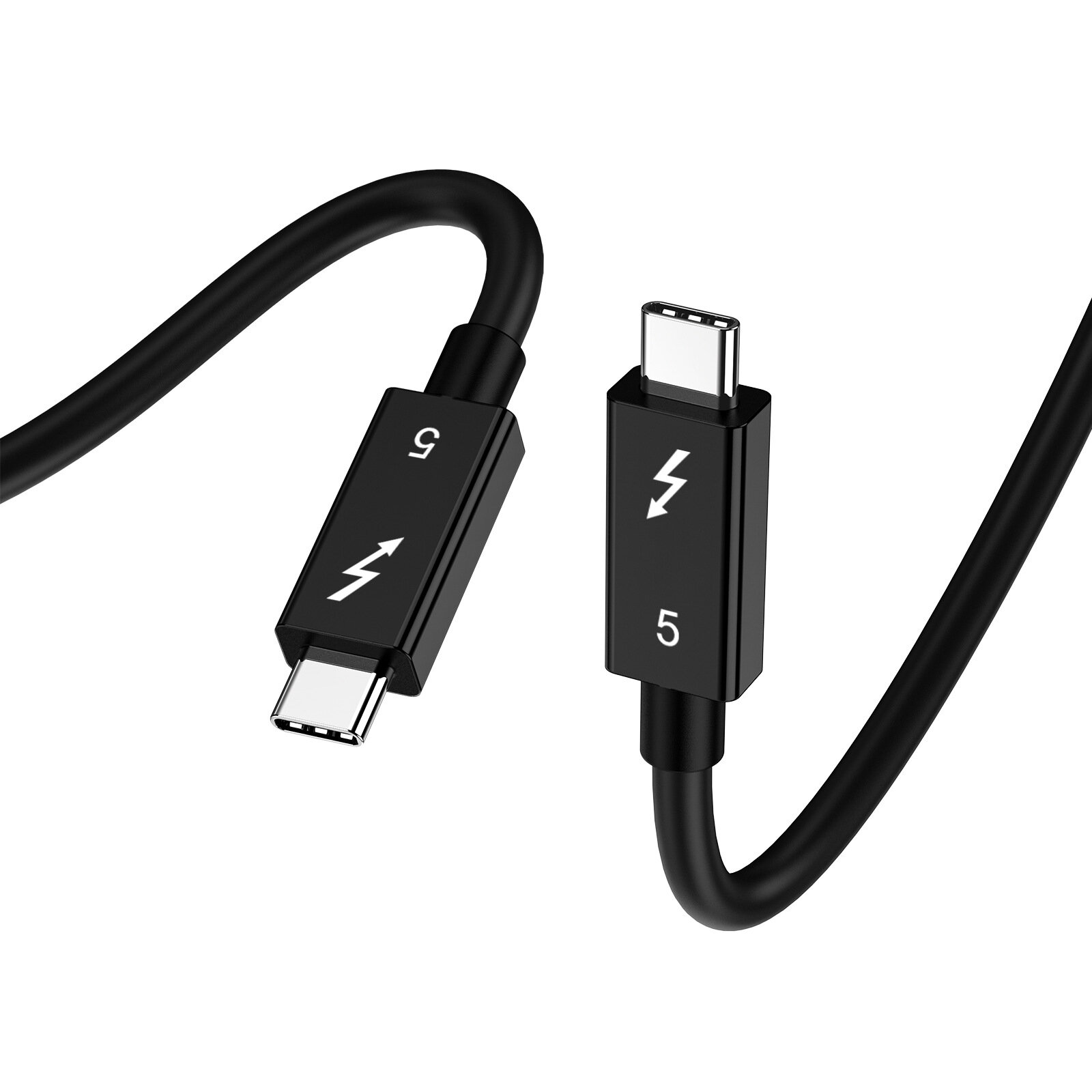 Кабель Thunderbolt 5 с 240 Вт мощности, алюминиевый и ТПЭ конструкция, чип E-mark, длина 1 м для надежного соединения