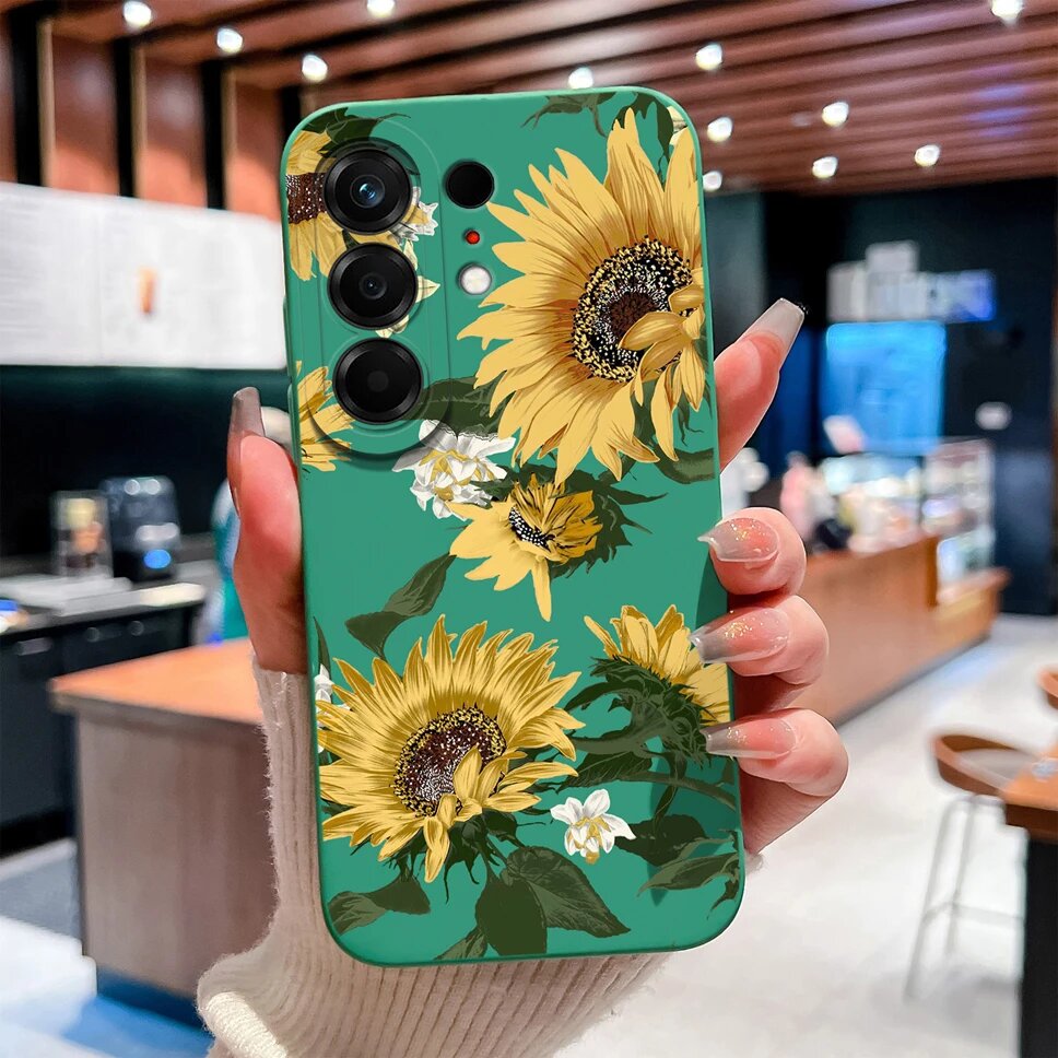 Чехол для Tecno Camon 50 4G, простой фиолетовый с принтом, силиконовый, мягкий, Зеленый, TYG239