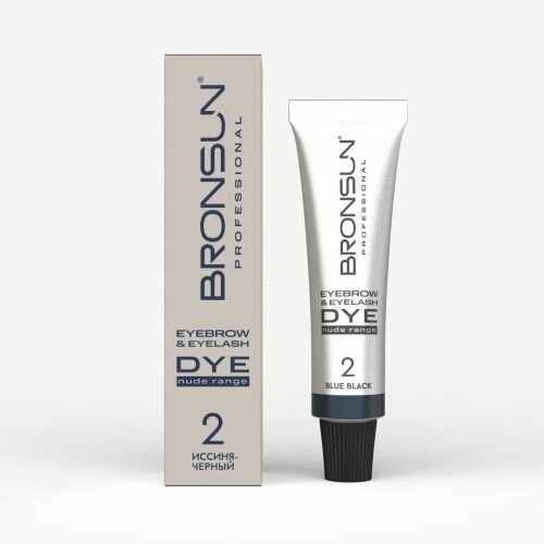 Крем-краска для бровей и ресниц NUDE RANGE BRONSUN, цвет иссиня-черный #2, 15 мл BRN00002