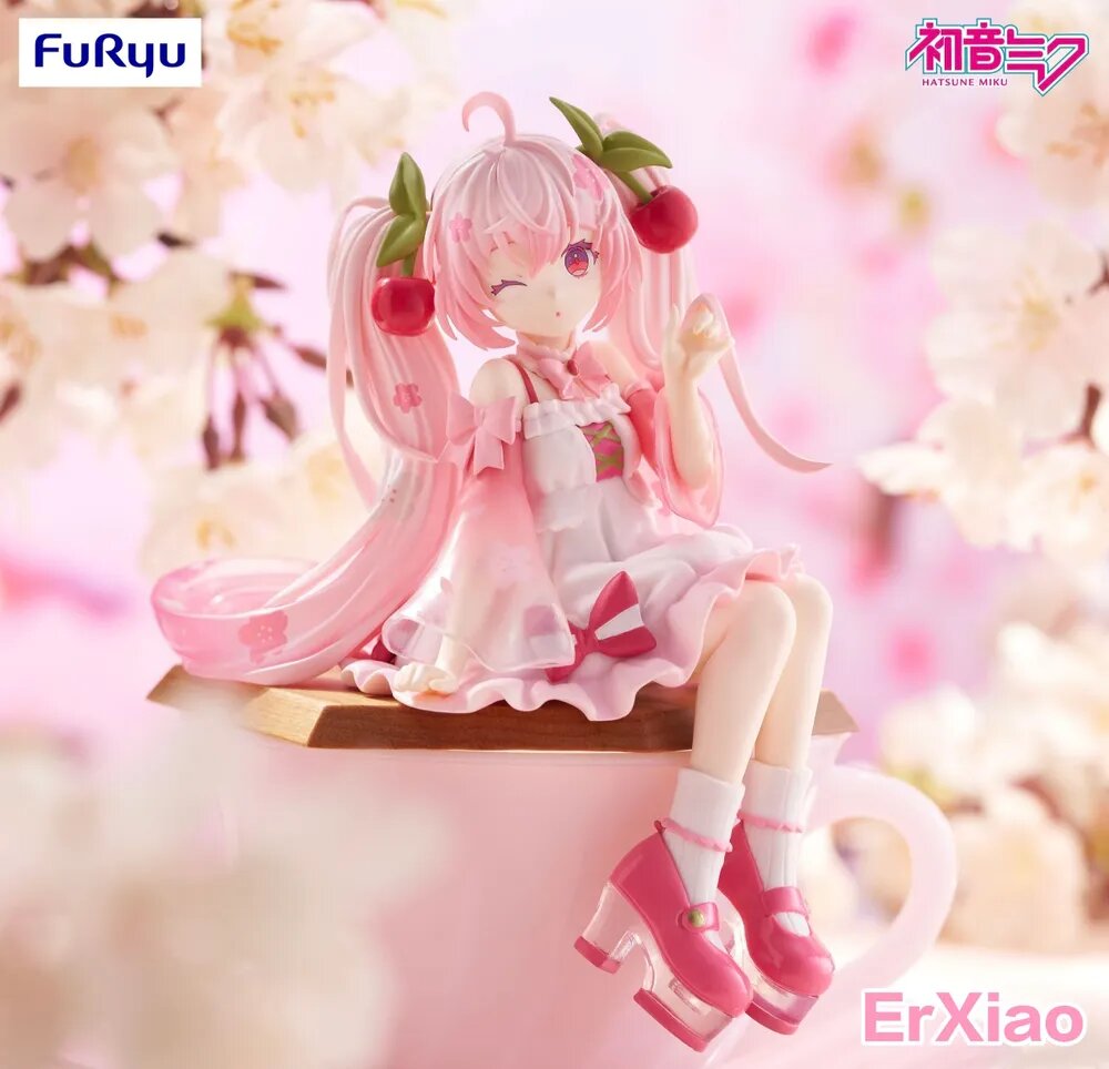 Фигурка FuRyu Noodle Stopper Figure , Хацунэ Мику / Hatsune Miku , Sakura Miku 2025 Wink Ver. 140mm