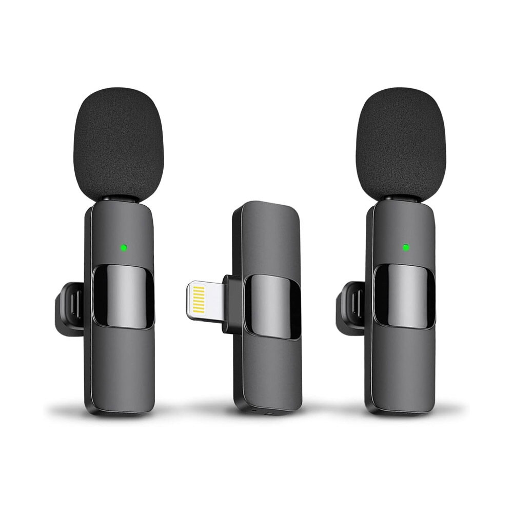Черный лавалер микрофон с беспроводным подключением через USB-C для Android, Bluetooth 2.4ГГц, шумоподавление