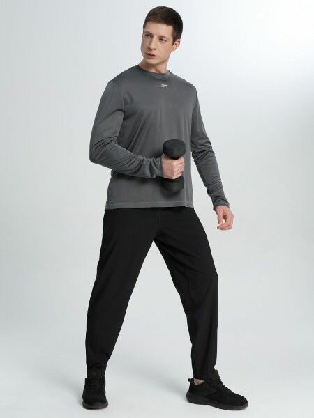 Лонгслив спортивный Reebok, размер 2XL, , серый — фото 1