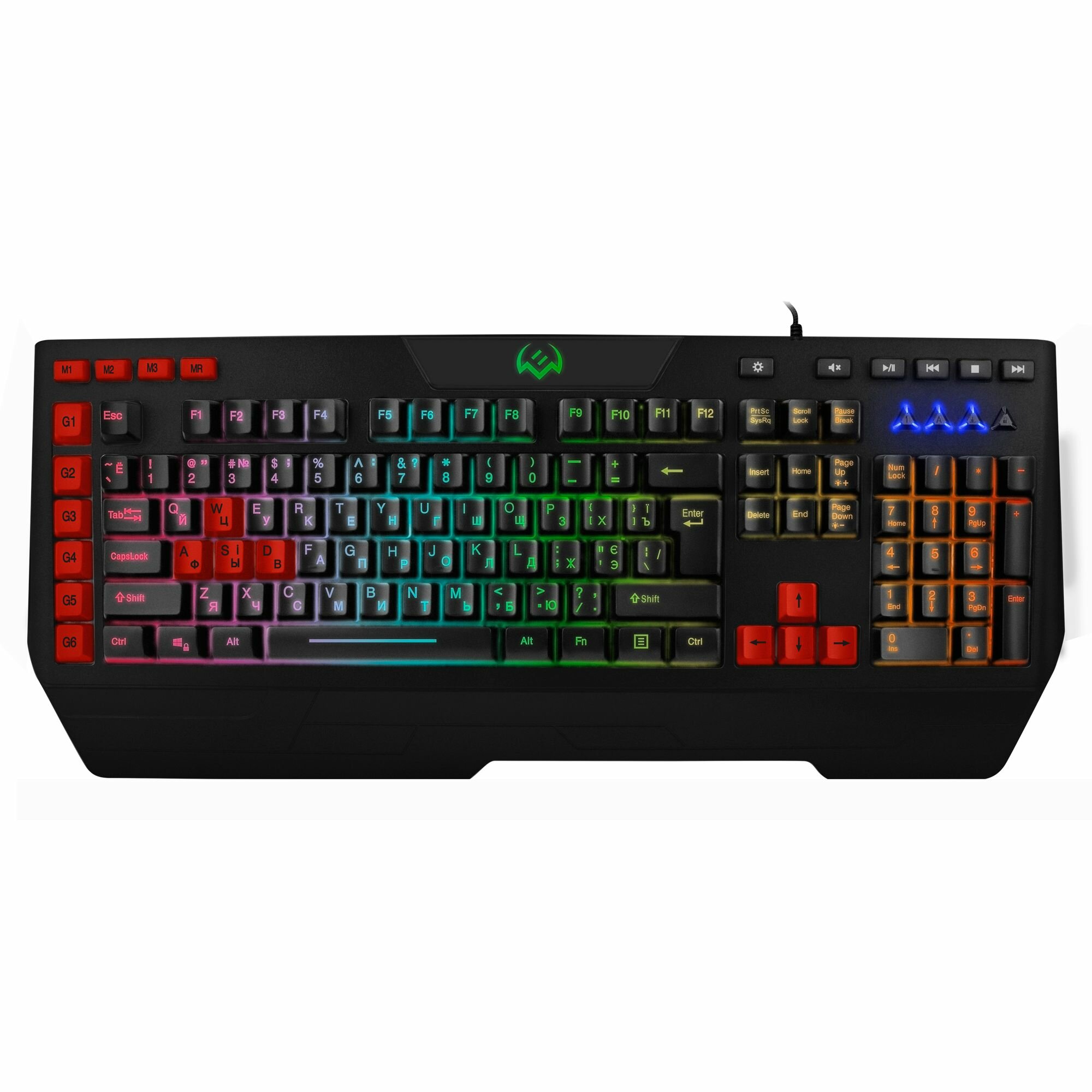 Клавиатура для компьютера проводная SVEN KB-G9600, 120 клавиш, игровая, подсветка, черная (SV-019723)