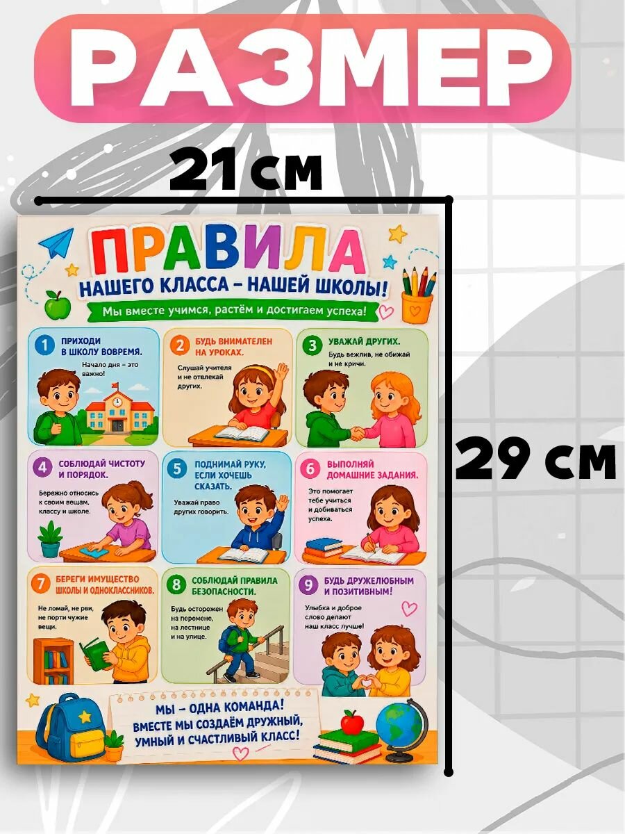 Постеры на стену Правила класса — фото 1