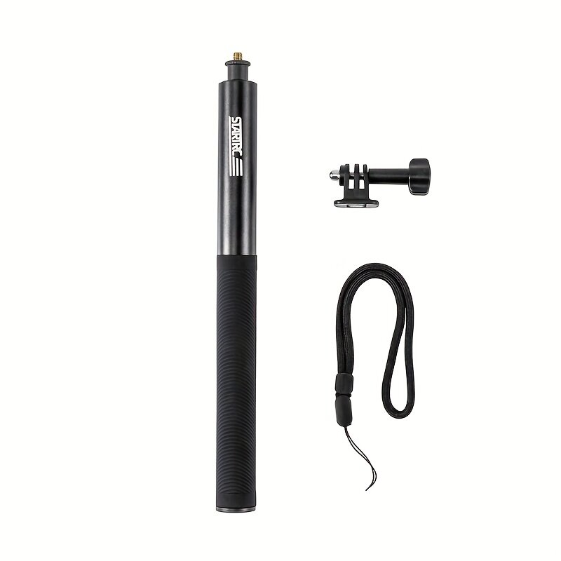 Телескопическая селфи-палка 52 дюйма из алюминия для экшн-камер Insta360 X5 X4, GoPro, DJI Osmo, с двойными зажимами