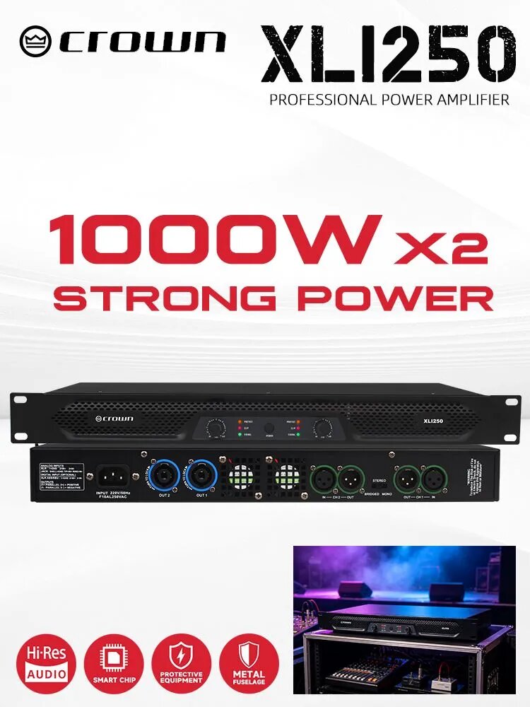 CROWN XL1250 Усилитель мощности, профессиональный усилитель для КТВ, дома и сцены